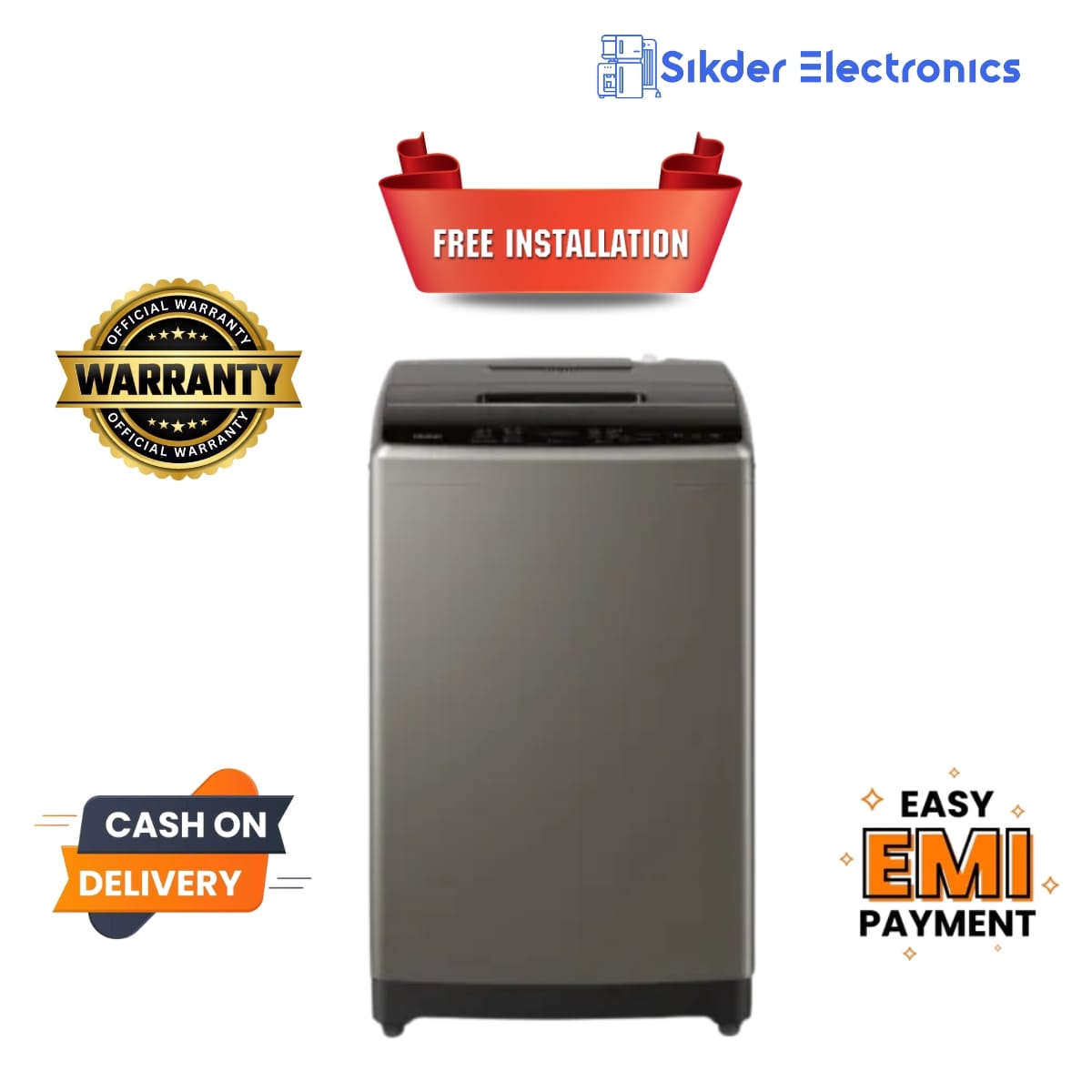 24,999.00৳ – Haier 7Kg Top Load Automatic HWM70-1269S5 Washing Machine ...